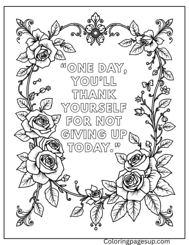 Free Printable Inspirational Quotes Coloring Pages for Everyone